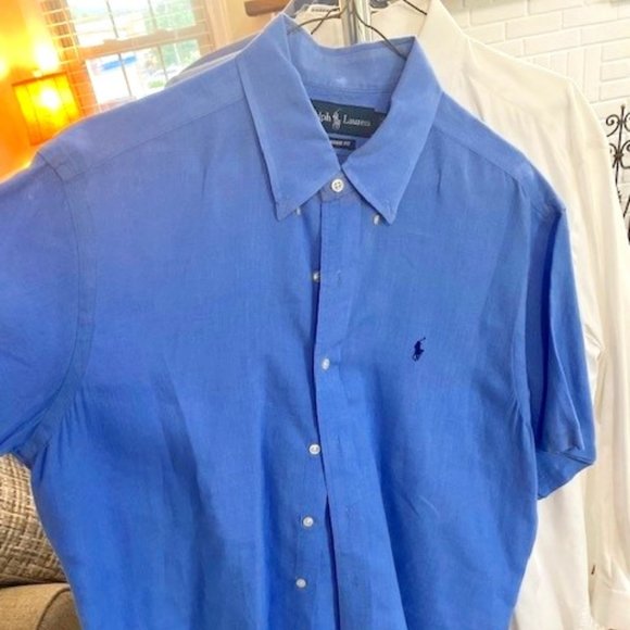 Ralph Lauren | Shirts | Ralph Lauren Mens Blue Collared Short Sleeve ...